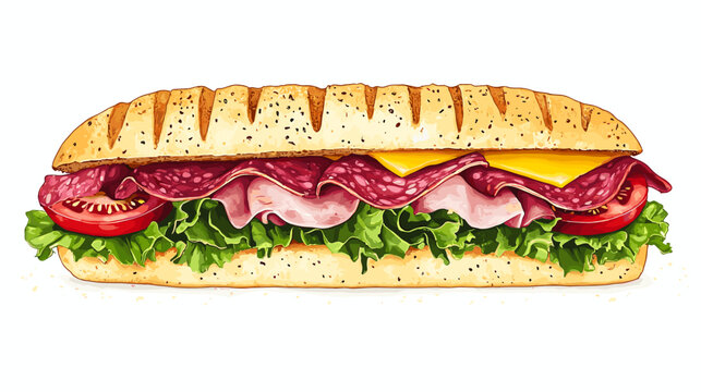 sub sandwich drawing