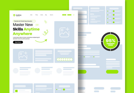 Landing Page Wireframe Template Images – Browse 19,380 Stock Photos ...