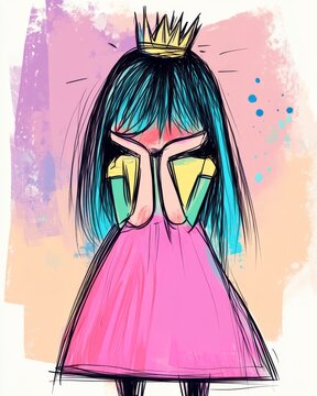 Crying Princess Drawing
