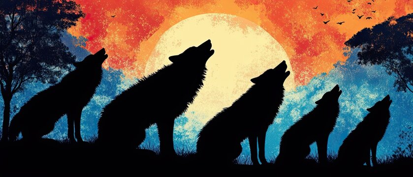 Wolf Pack Silhouette Images – Browse 159,113 Stock Photos, Vectors, and ...