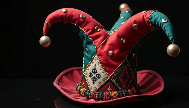 Black And Red Jester Hat