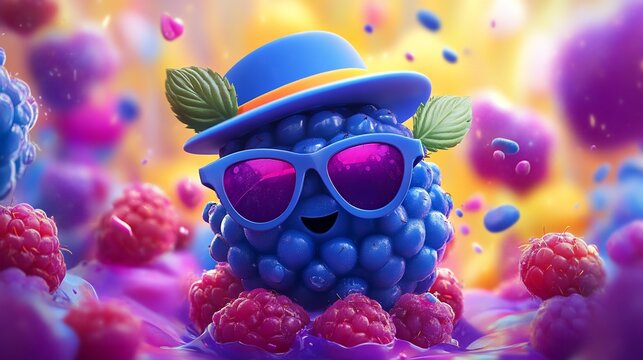 Cartoon Blue Raspberry