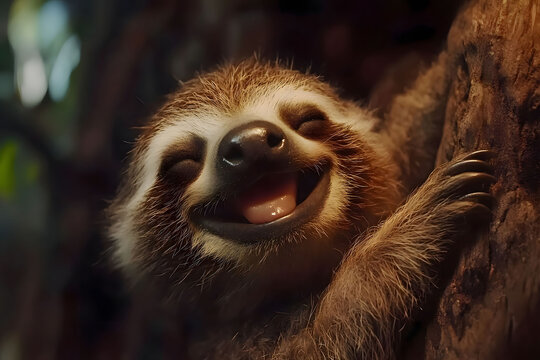 Sloth Smiling With Teeth