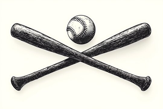 Real Baseball Bats Crossed