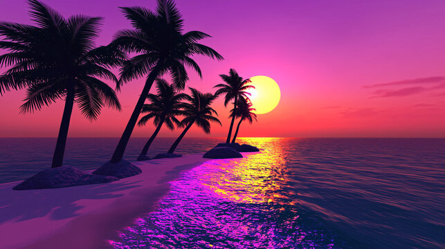 Island Sunset Wallpaper