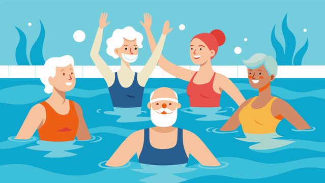 Water Aerobics Exercises Clipart