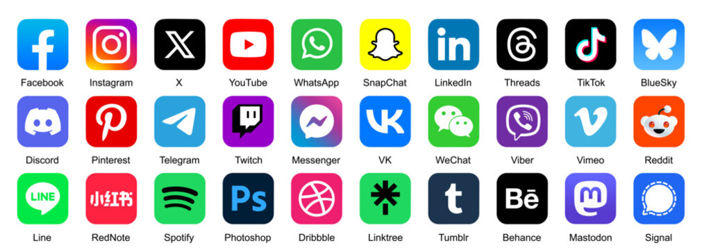 Social Networking Sites Logos With Names