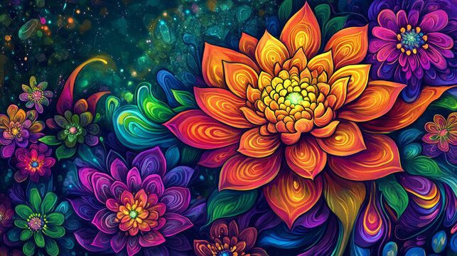 "Psychedelic Flower" Images – Browse 481 Stock Photos, Vectors, and ...