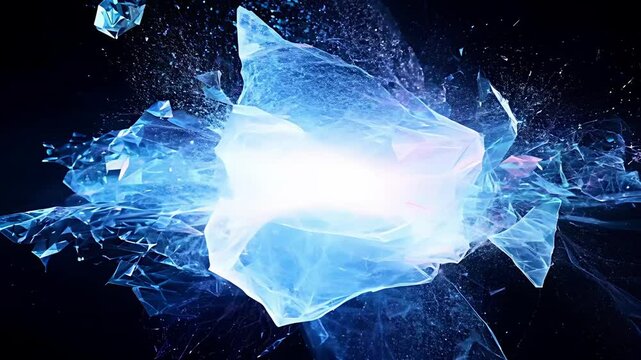 Blue Shattered Glass Background