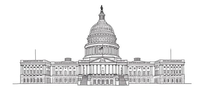 Capitol Building Line Drawing