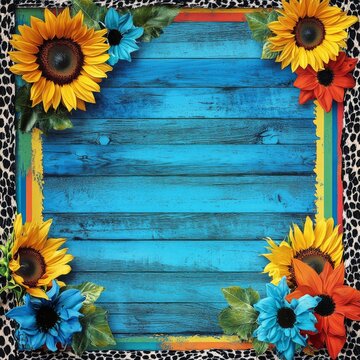 Blue Cheetah Print Border