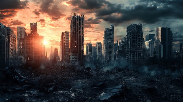 Destroyed City Background Hd