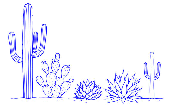 cactus outline template