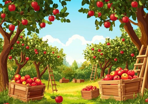 Apple Orchard Clipart
