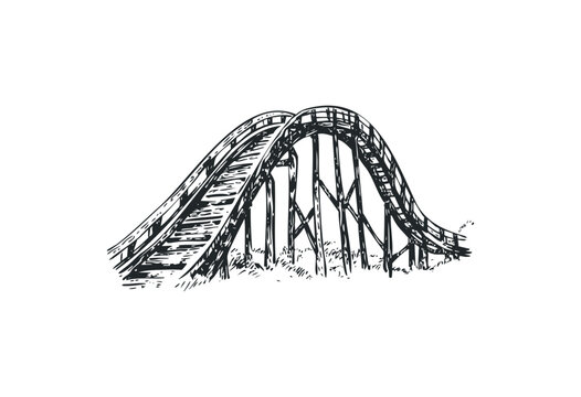 Wooden Roller Coaster Drawing