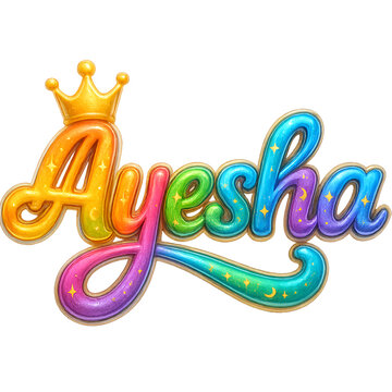 Ayesha Name Logo Design Font