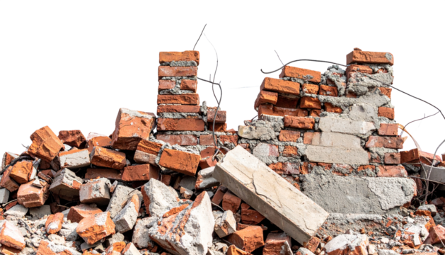 Brick Building Demolition PNGs – Transparent Background Images | PikWizard