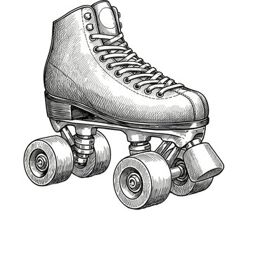 roller skates drawing easy