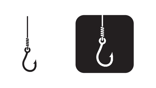 fishing line and hook vector