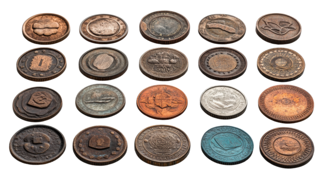 Coin Collection PNGs – Transparent Background Images | PikWizard