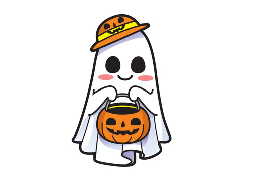 cute ghost pumpkin