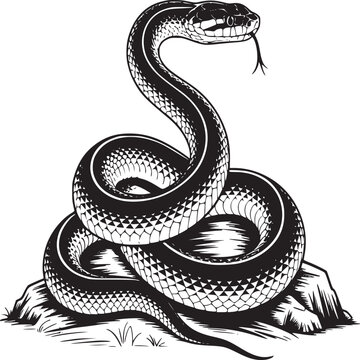 cobra coiled up drawing