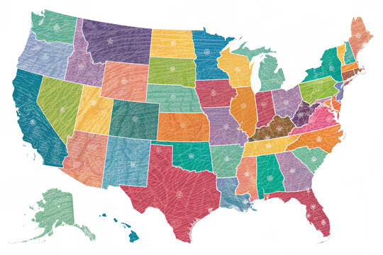 Selected Us States Map Clip Art