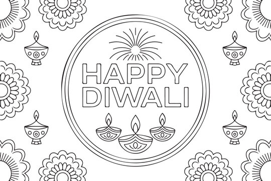 Diwali Activity Drawing Templates – Free Editable Designs | PikWizard