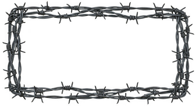 barbed wire white background