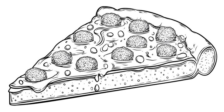 free coloring pages of pizza slices