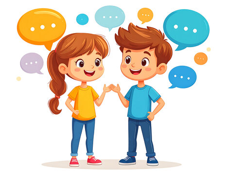 Kids Talking Cartoon Images – Browse 50,599 Stock Photos, Vectors, and ...