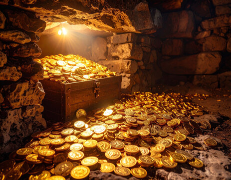 room full of coins