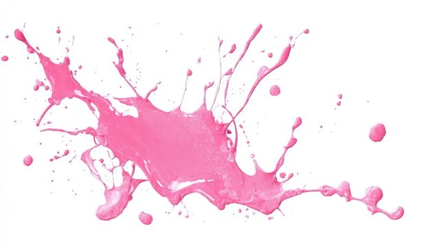 Pink Paint Splash Graceful Pink Flamingo & Blue Water Paint Splash Art