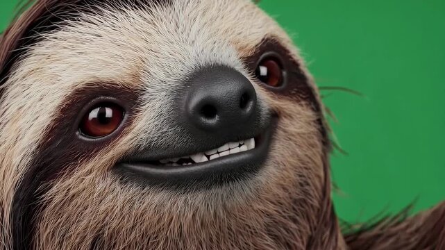 cute sloth smiling