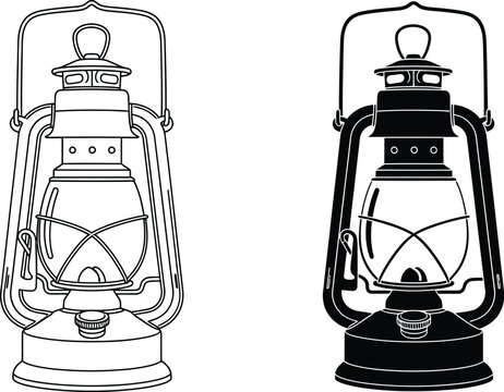 antique lantern drawing