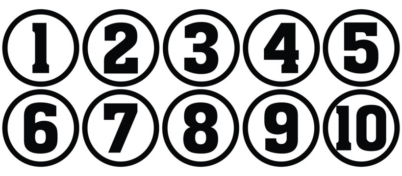 Clipart Numbers 1 10 Black And White