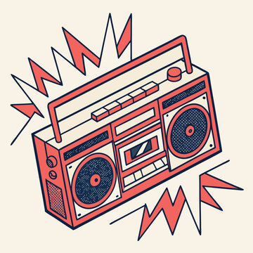 boombox drawing reference