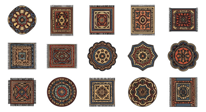 persian rug pattern drawing