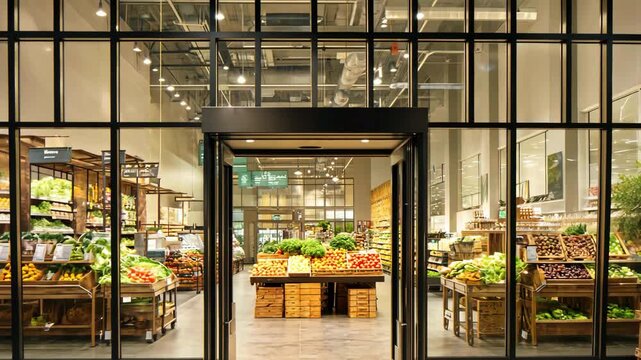 Supermarket Entrance Background