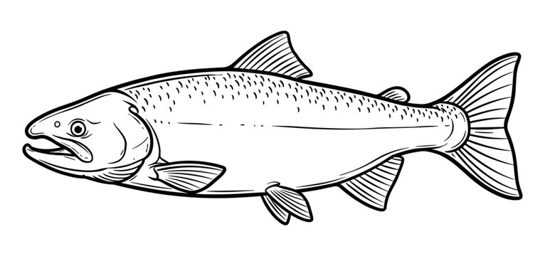fish line drawing