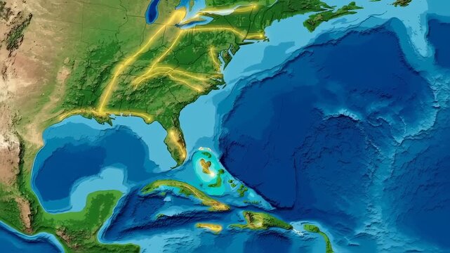 Ocean Map Of Bahama Current Stock Videos – 1 HD & 4K Footage Clips ...