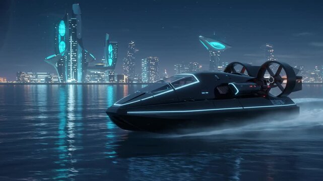 futuristic hovercraft