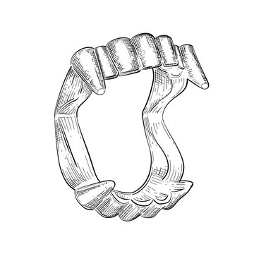 plastic vampire teeth drawing