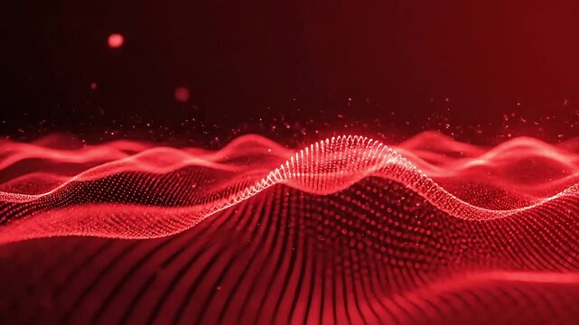 red waves background