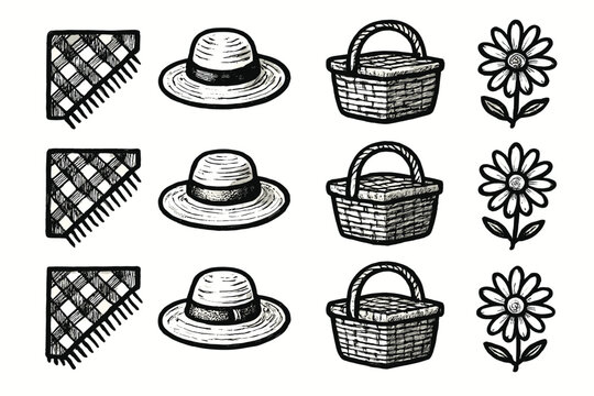 picnic basket drawing reference