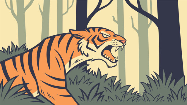 animated angry tiger