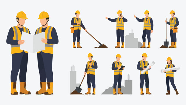 construction workers standing around