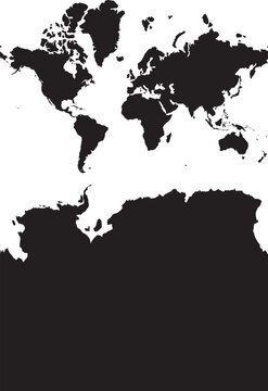 mercator projection black and white