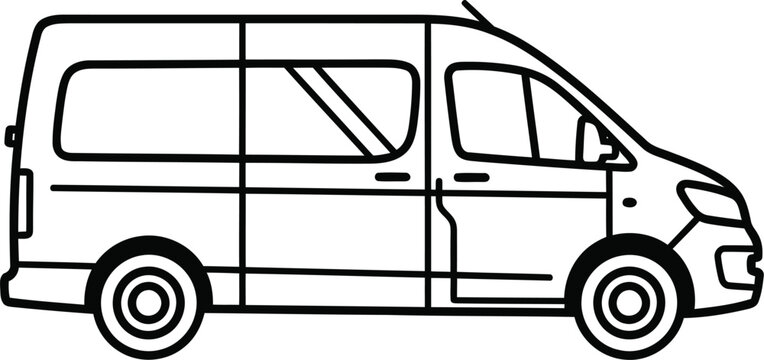 white van black background