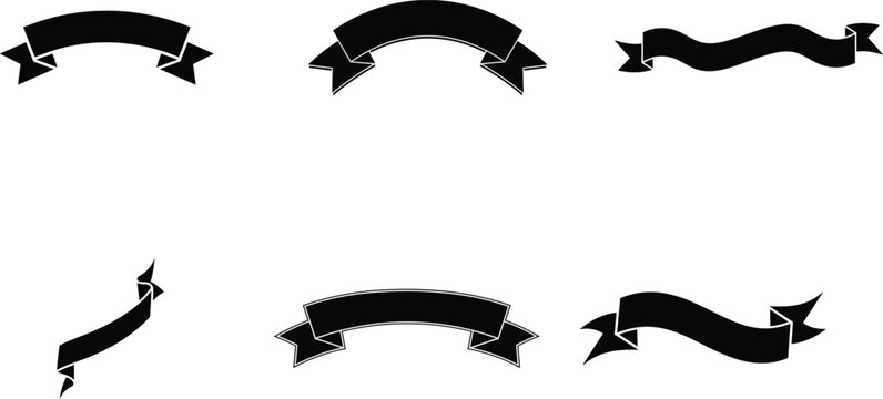 black ribbon vector